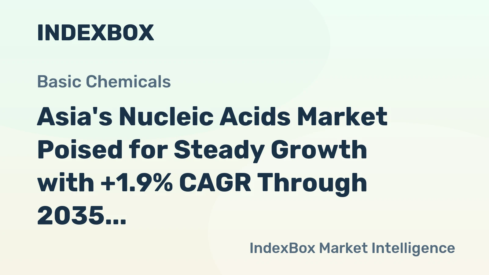 Asia's Nucleic Acids Market Poised for Steady Growth with +1.9% CAGR Through 2035