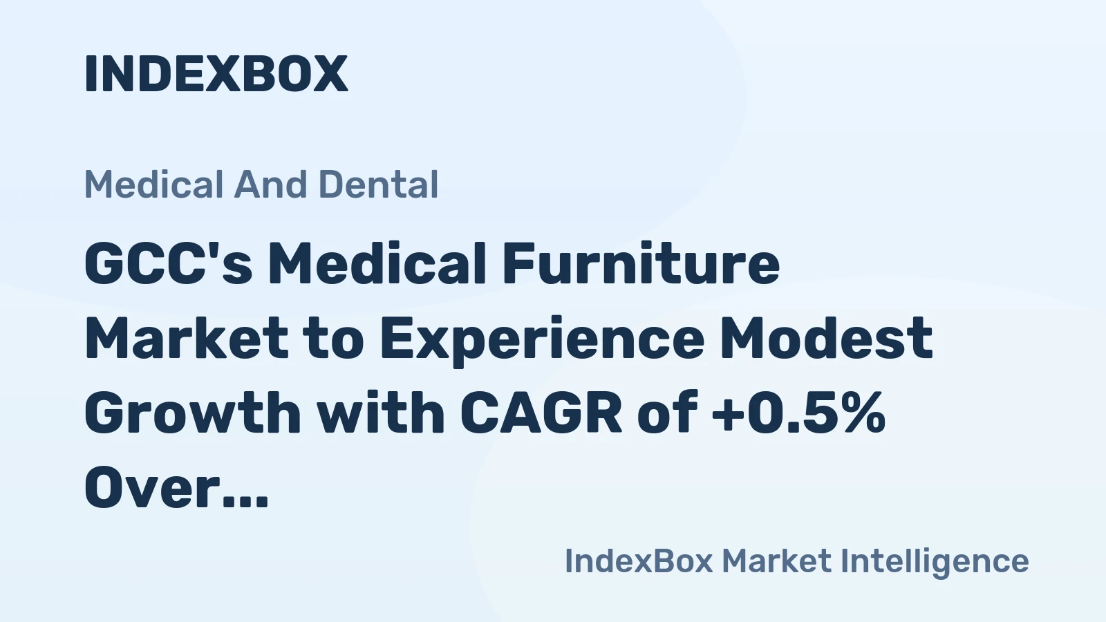 GCC's Medical Furniture Market to Experience Modest Growth with CAGR of +0.5% Over Next Decade