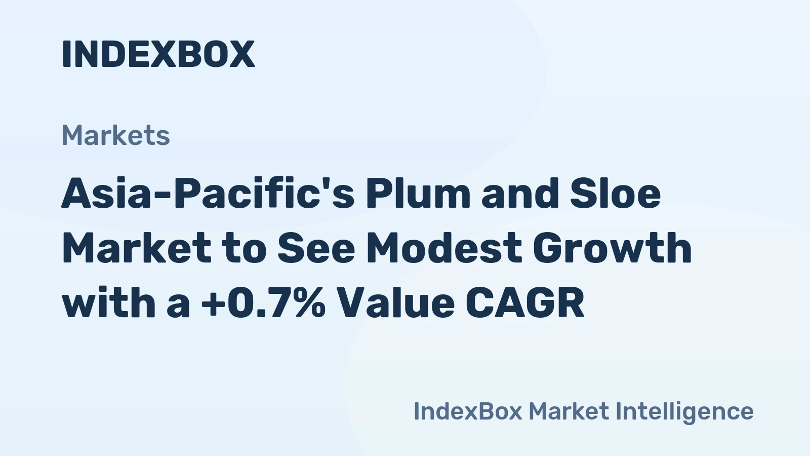 Asia-Pacific's Plum and Sloe Market to See Modest Growth with a +0.7% Value CAGR