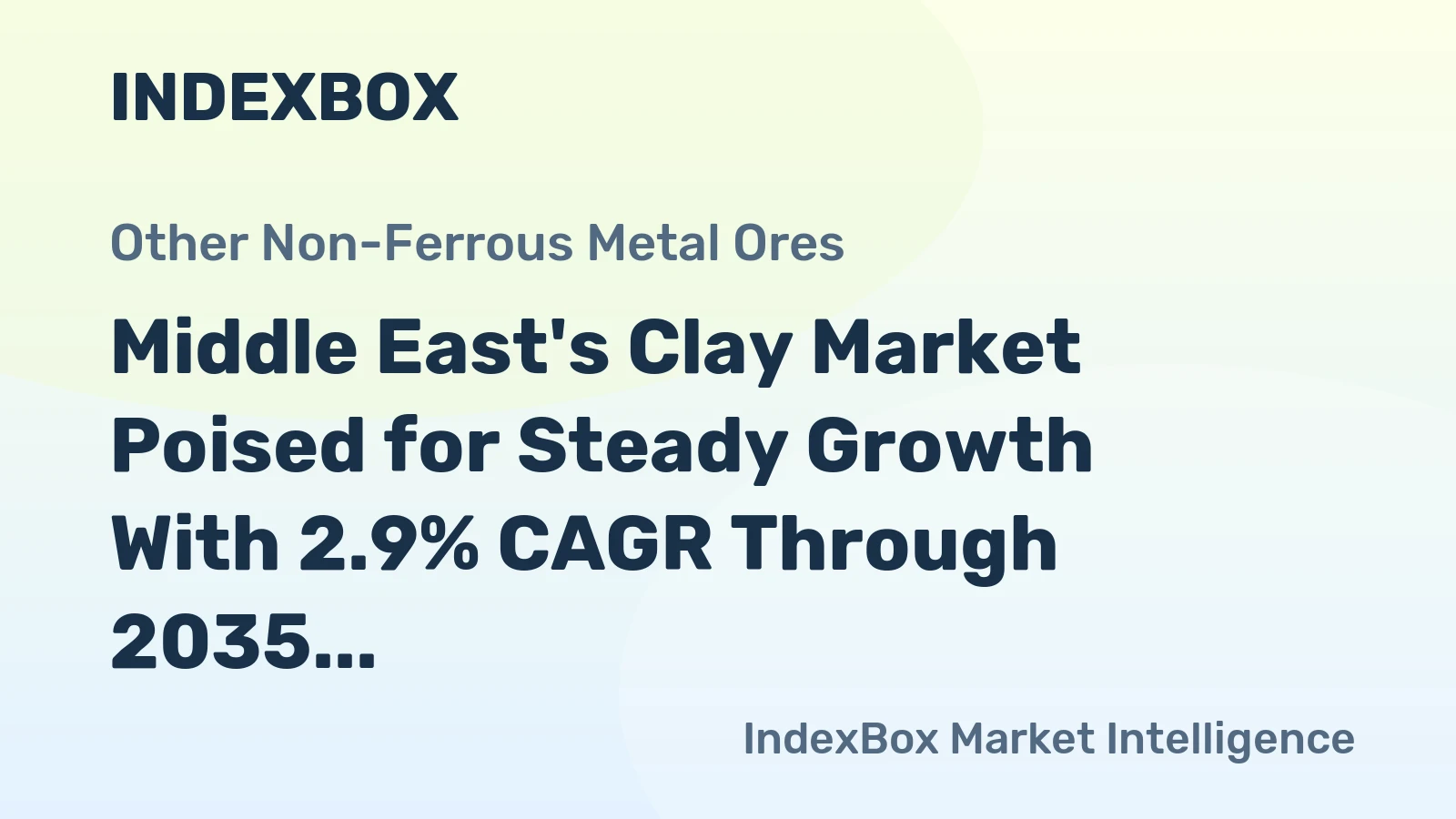 Middle East's Clay Market Poised for Steady Growth With 2.9% CAGR Through 2035