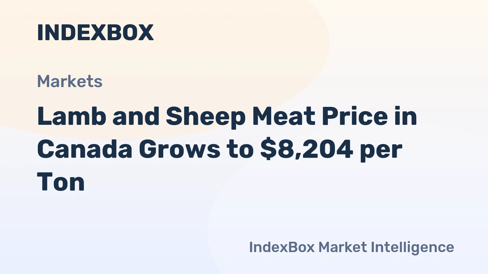 Lamb and Sheep Meat Price in Canada Grows to $8,204 per Ton