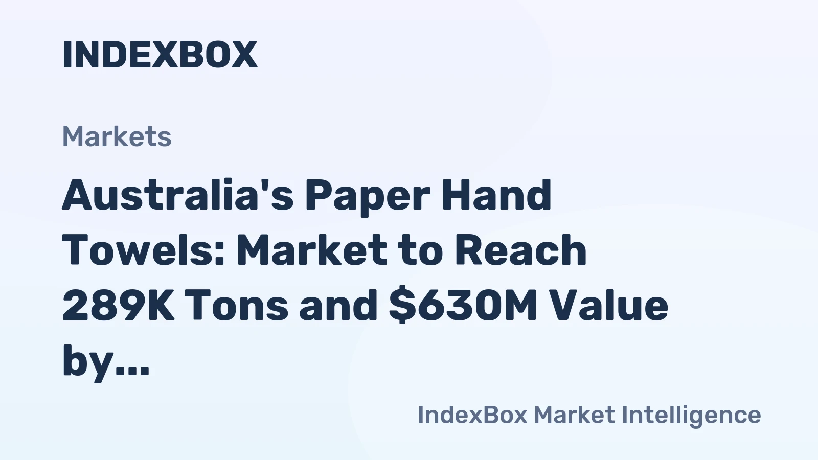 Australia's Paper Hand Towels: Market to Reach 289K Tons and $630M Value by 2035