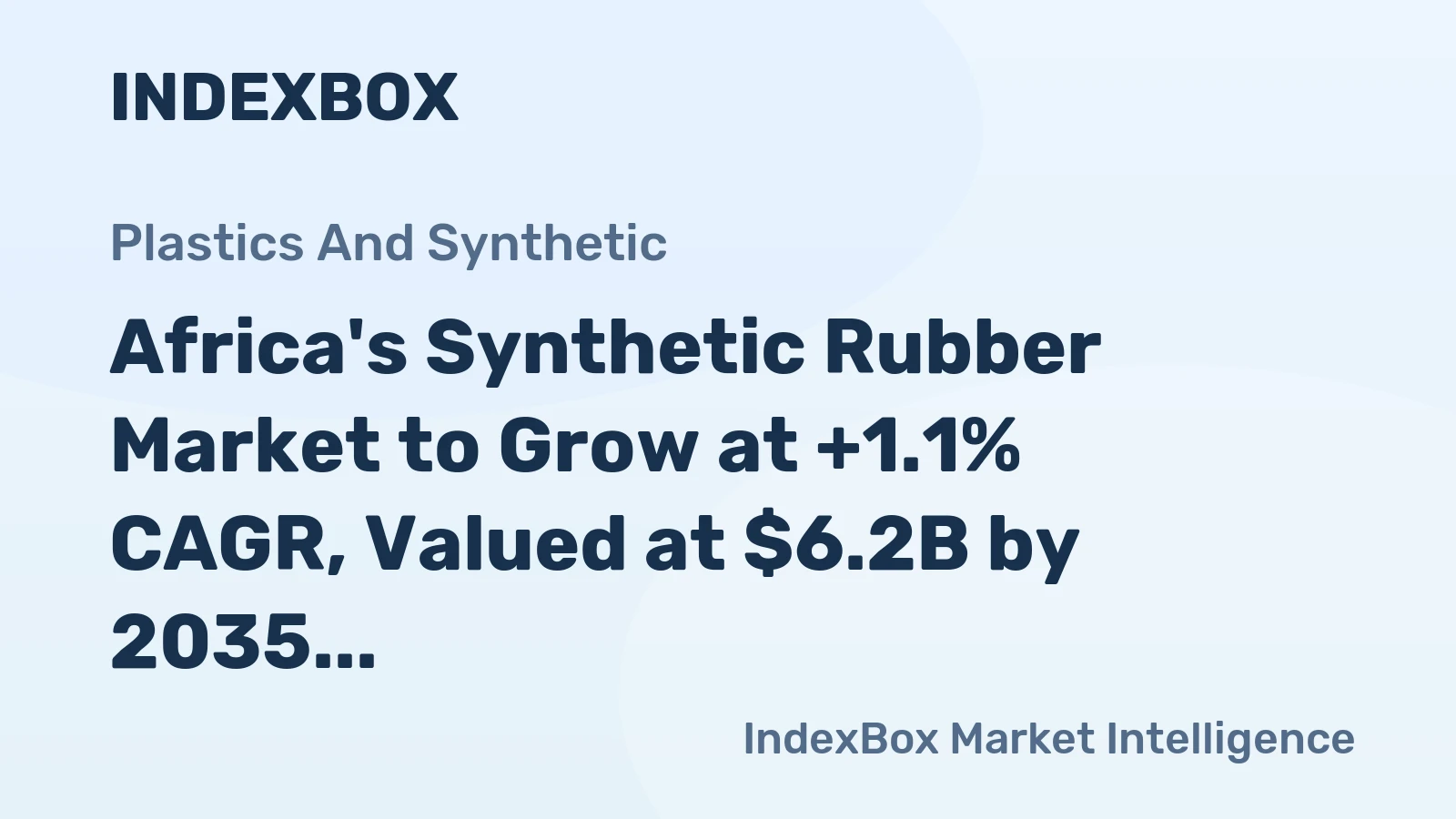Africa's Synthetic Rubber Market to Grow at +1.1% CAGR, Valued at $6.2B by 2035