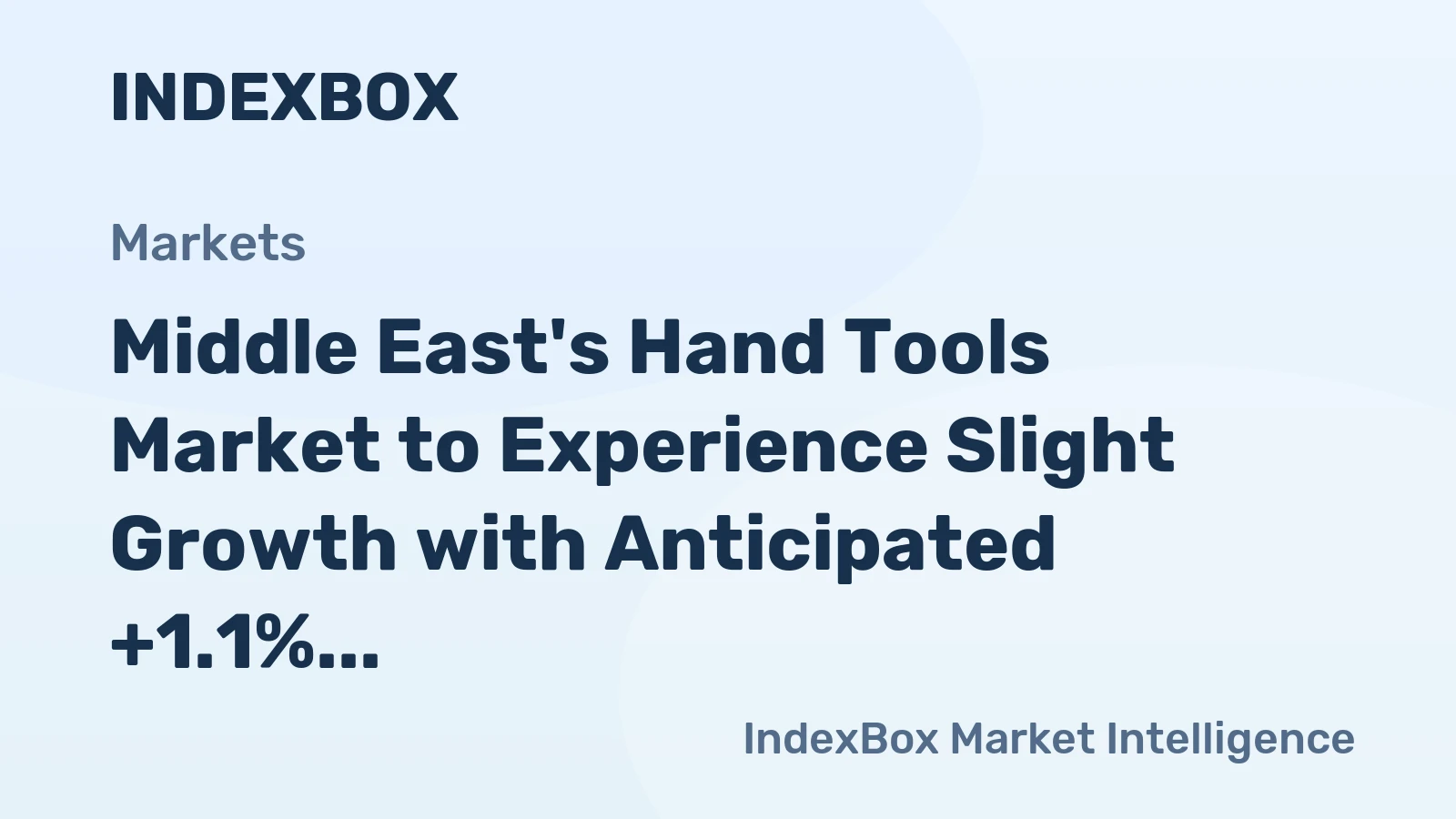 Middle East's Hand Tools Market to Experience Slight Growth with Anticipated +1.1% CAGR from 2024 to 2035