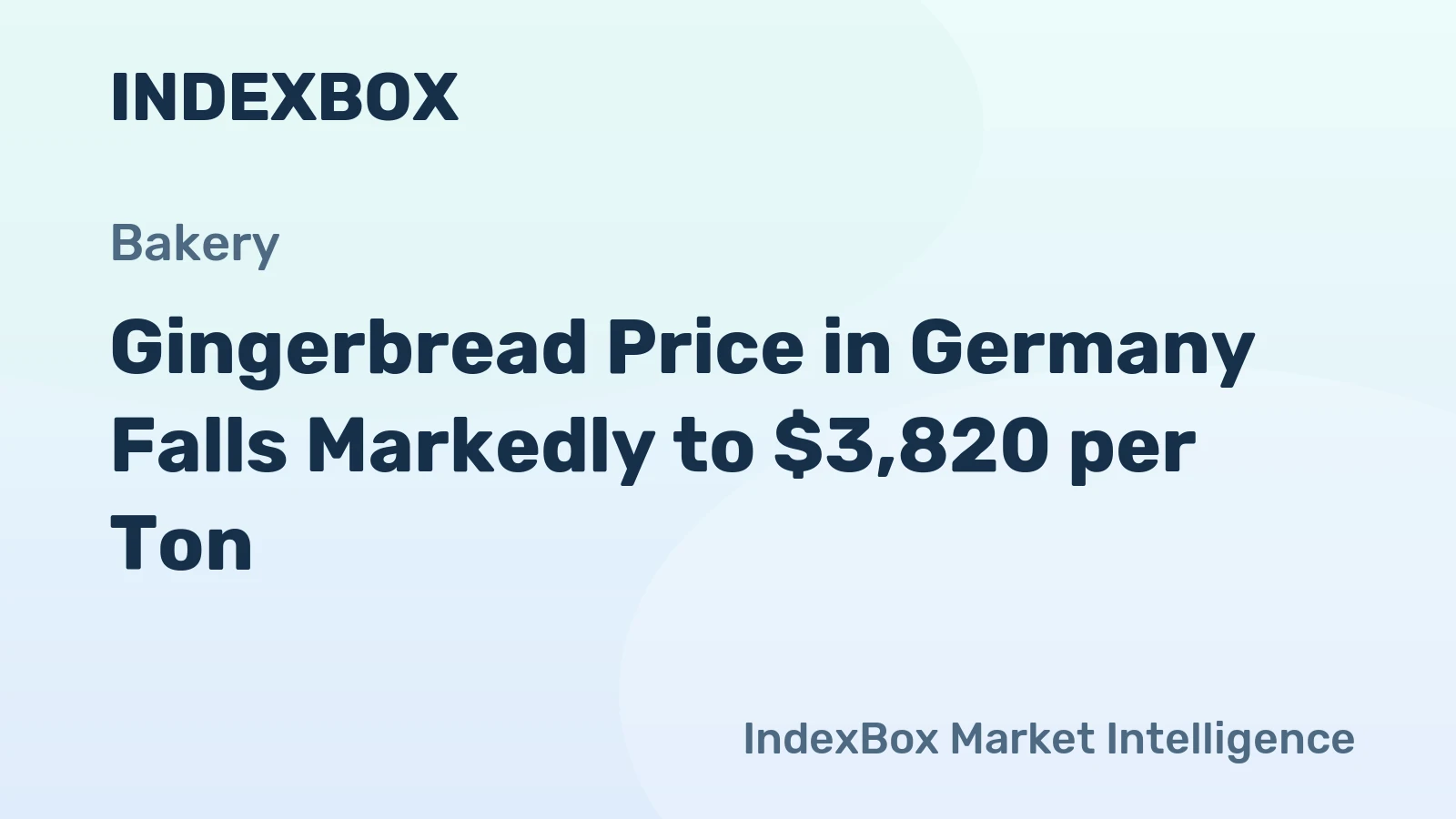 Gingerbread Price in Germany Falls Markedly to $3,820 per Ton