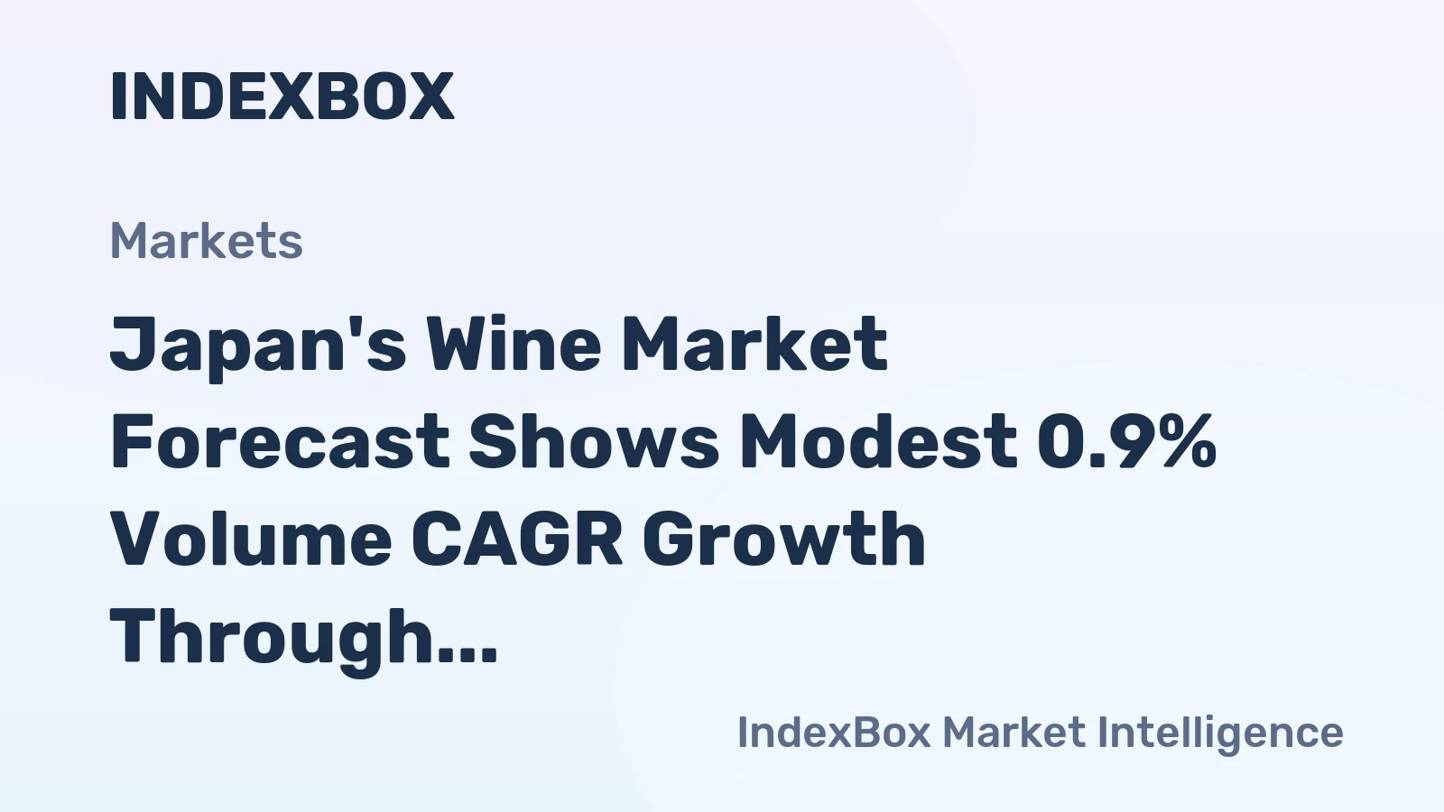 Japan's Wine Market Forecast Shows Modest 0.9% Volume CAGR Growth Through 2035