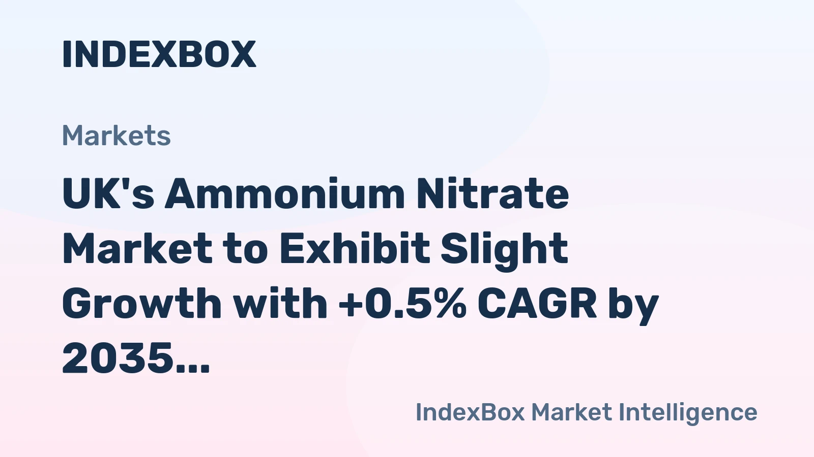 UK's Ammonium Nitrate Market to Exhibit Slight Growth with +0.5% CAGR by 2035