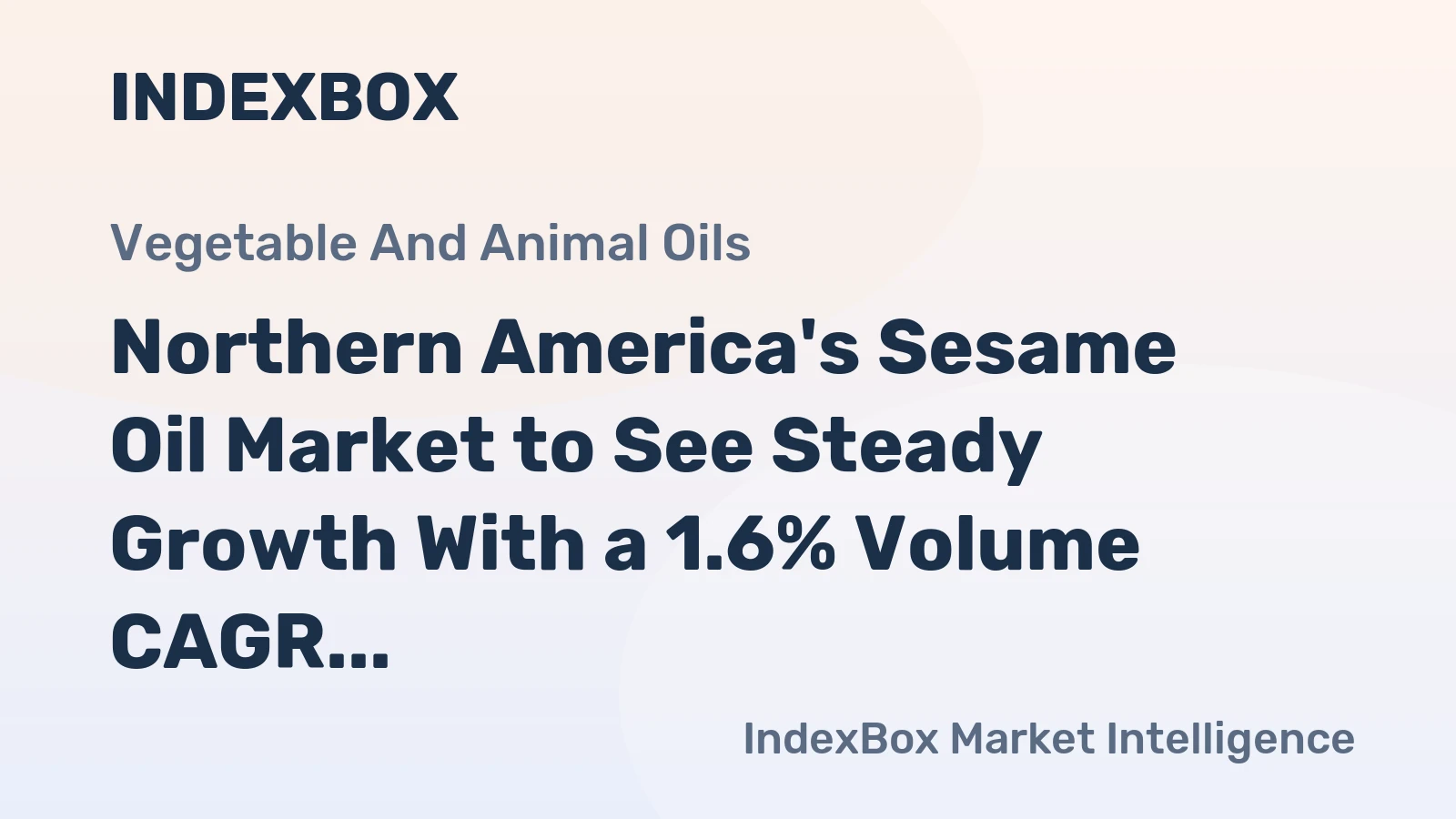 Northern America's Sesame Oil Market to See Steady Growth With a 1.6% Volume CAGR Through 2035
