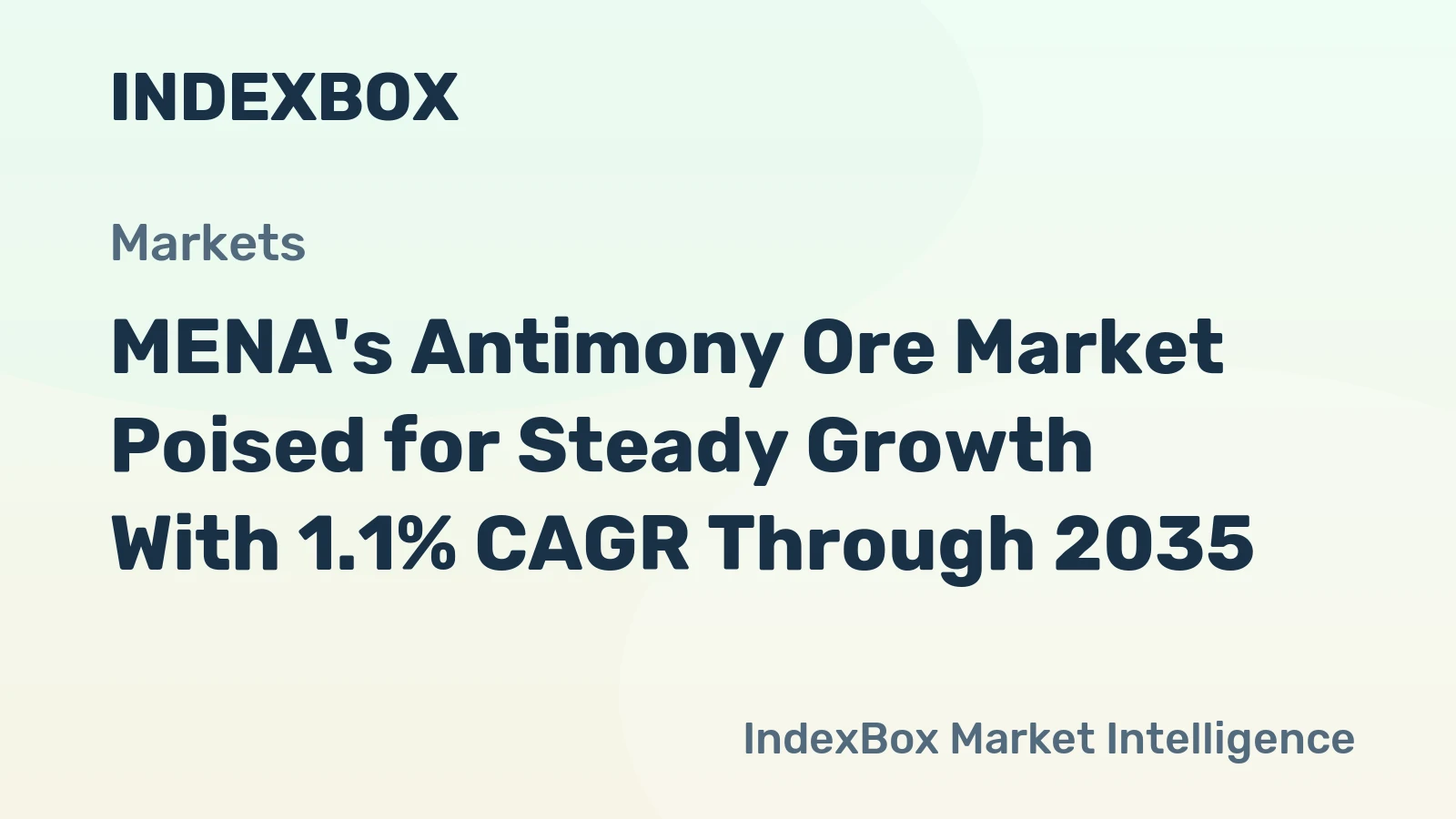 MENA's Antimony Ore Market Poised for Steady Growth With 1.1% CAGR Through 2035