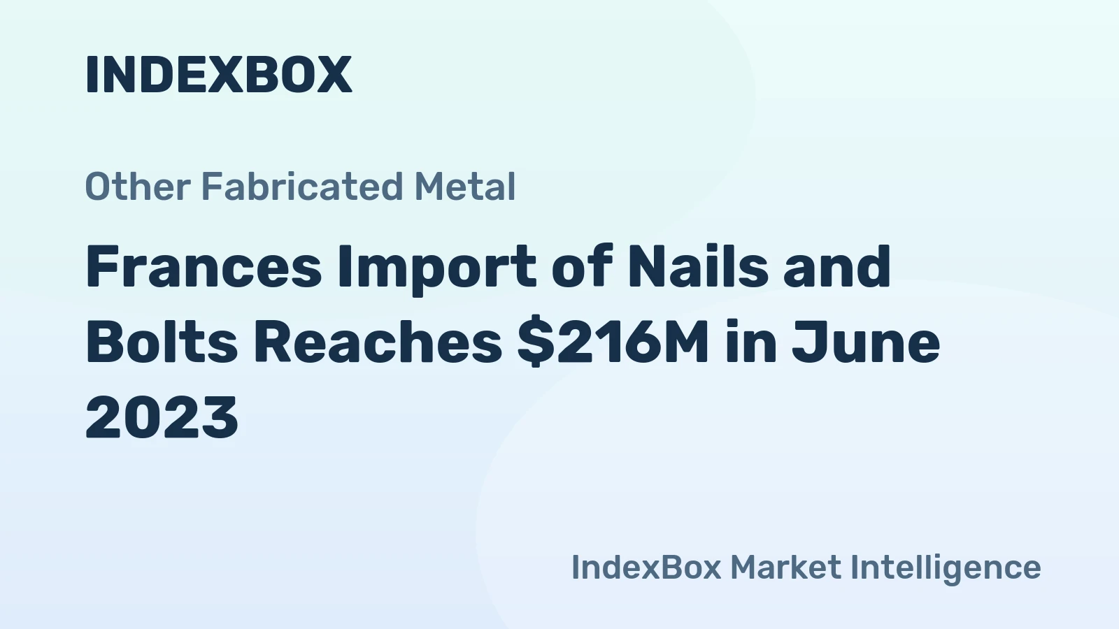 Frances Import of Nails and Bolts Reaches $216M in June 2023