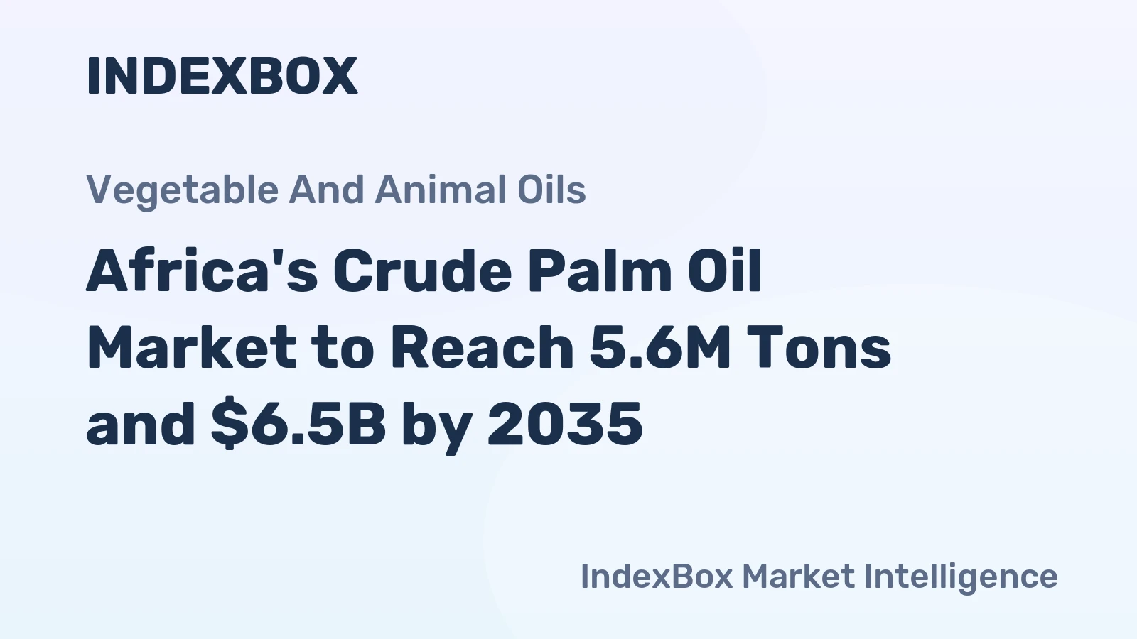 Africa's Crude Palm Oil Market to Reach 5.6M Tons and $6.5B by 2035