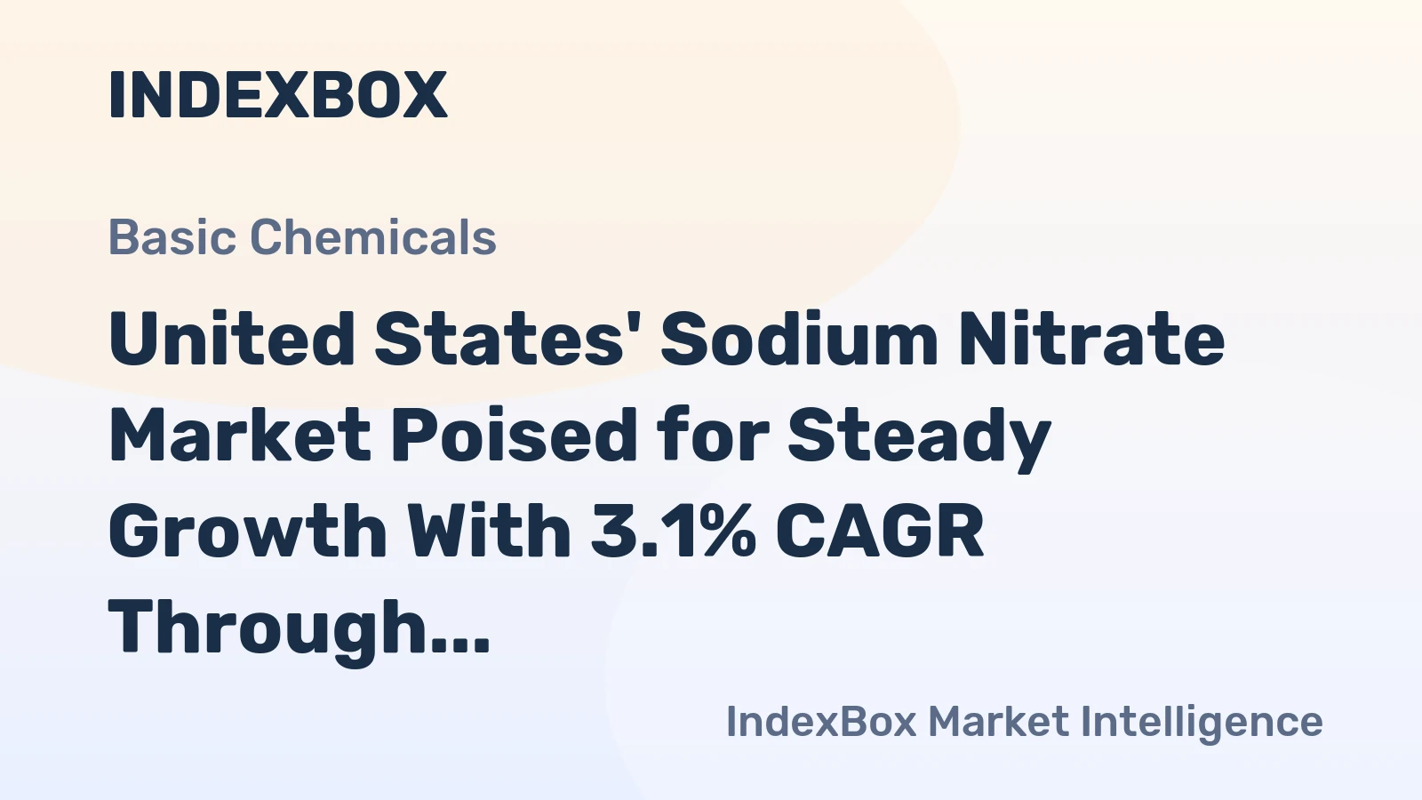 United States' Sodium Nitrate Market Poised for Steady Growth With 3.1% CAGR Through 2035
