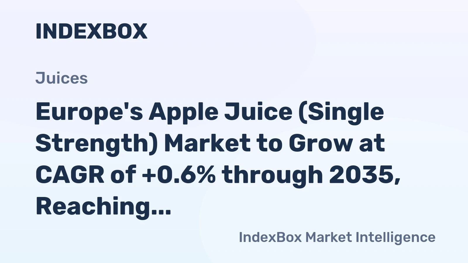 Europe's Apple Juice (Single Strength) Market to Grow at CAGR of +0.6% through 2035, Reaching $3.9B