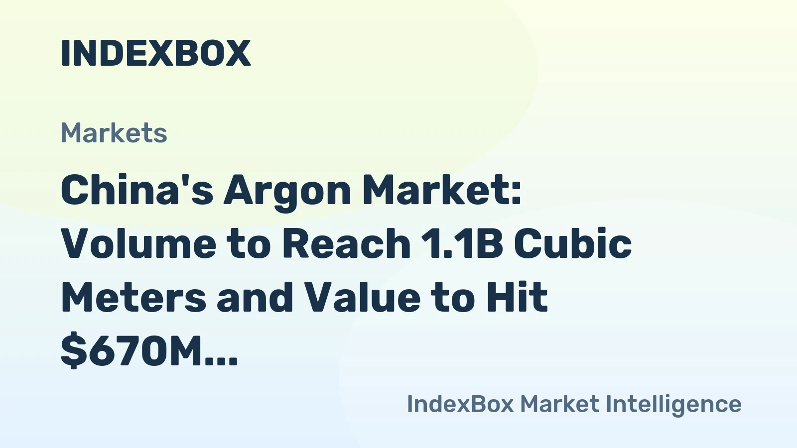 China's Argon Market: Volume to Reach 1.1B Cubic Meters and Value to Hit $670M by 2035