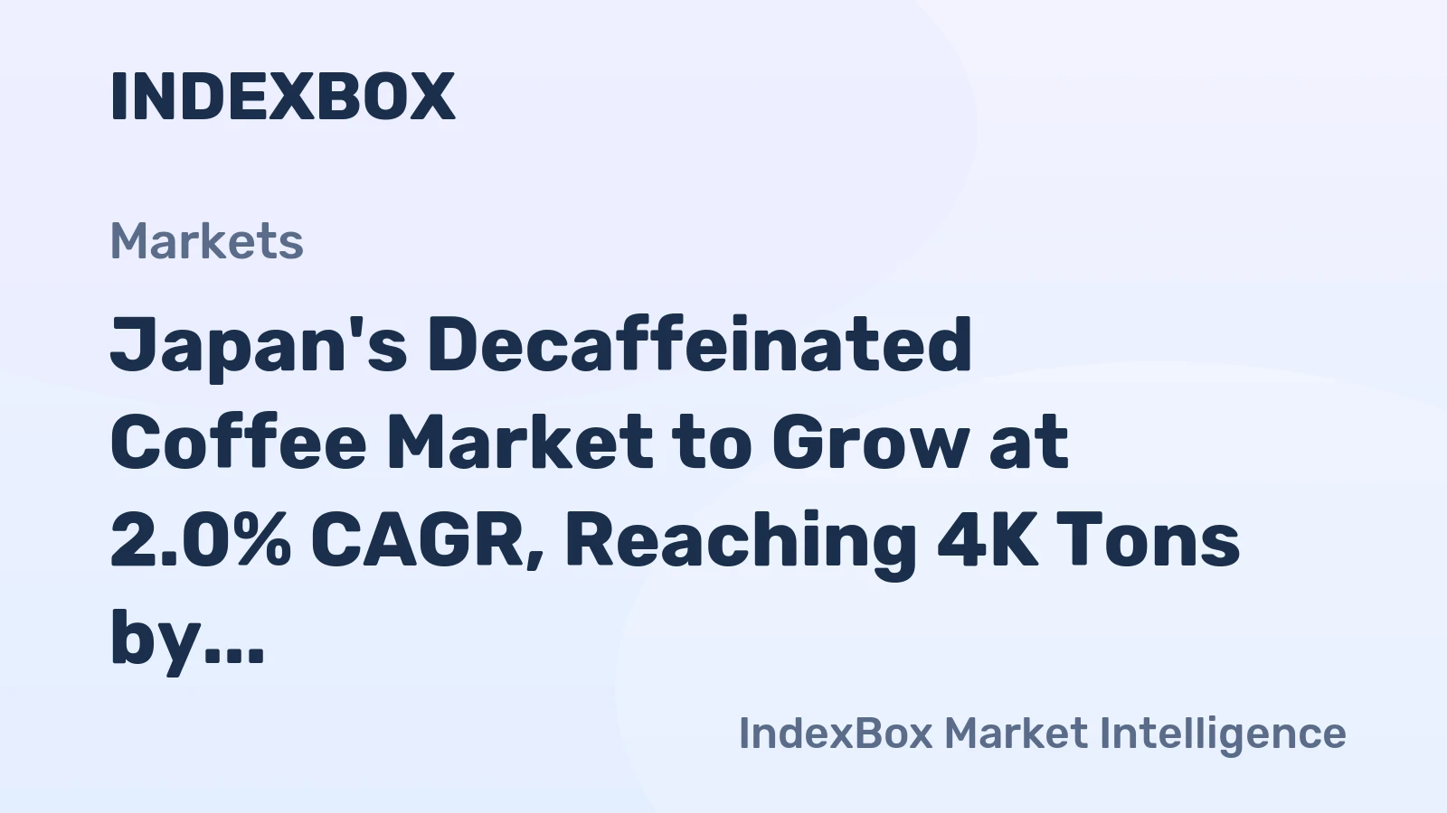 Japan's Decaffeinated Coffee Market to Grow at 2.0% CAGR, Reaching 4K Tons by 2035