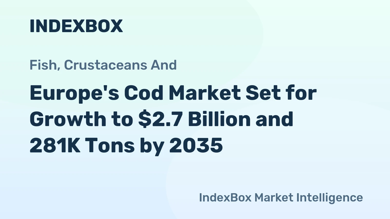 Europe's Cod Market Set for Growth to $2.7 Billion and 281K Tons by 2035