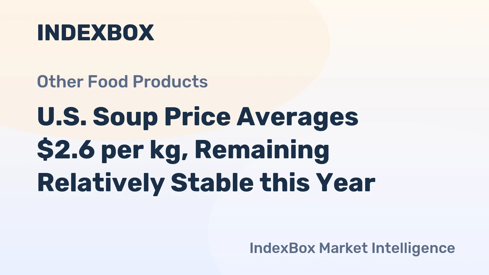 U.S. Soup Price Averages $2.6 per kg, Remaining Relatively Stable this Year