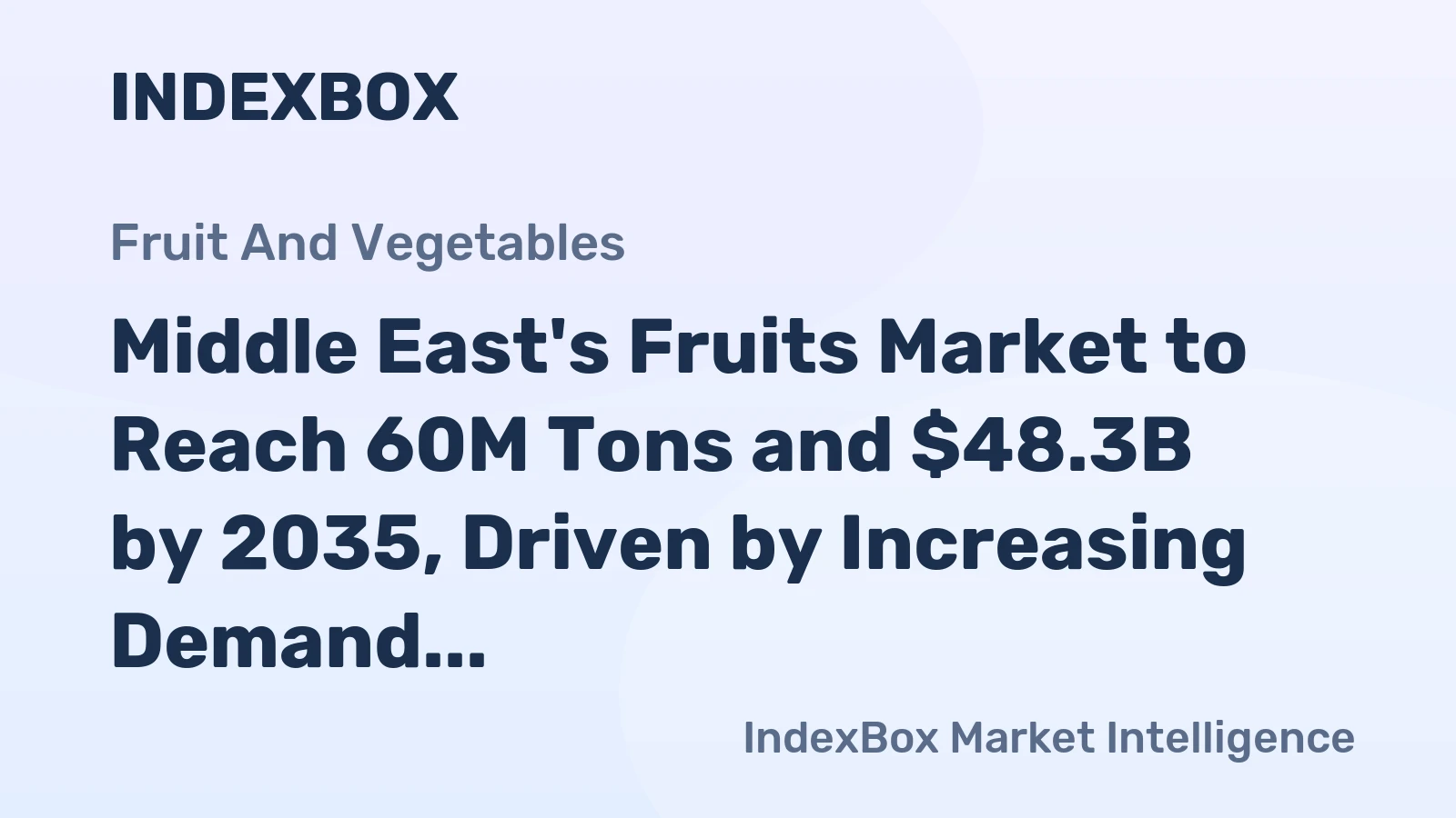 Middle East's Fruits Market to Reach 60M Tons and $48.3B by 2035, Driven by Increasing Demand