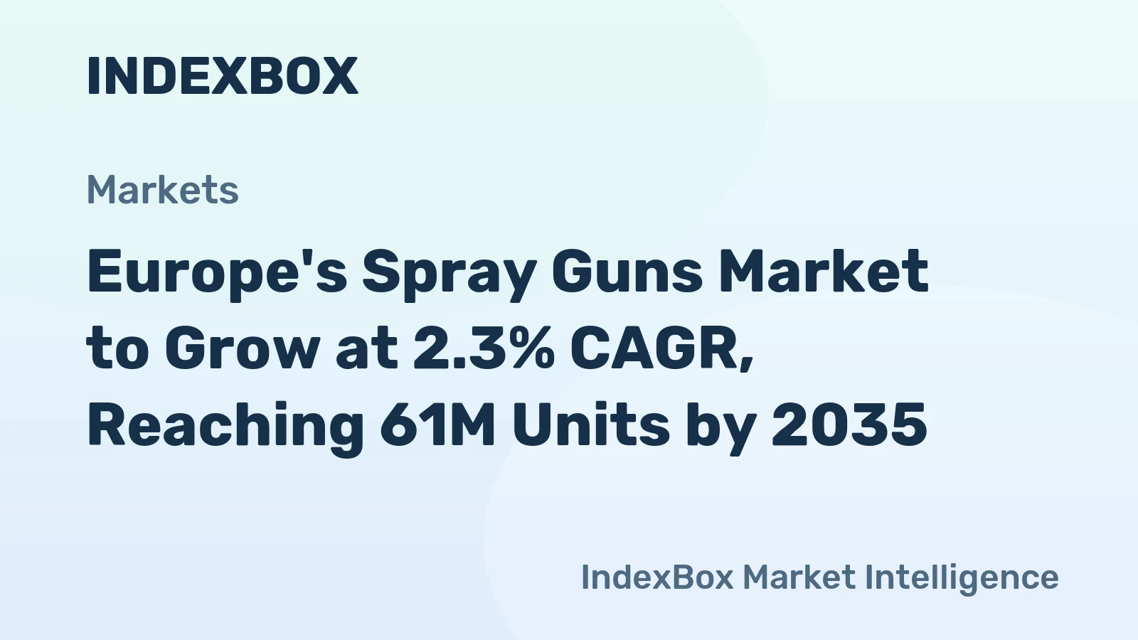 Europe's Spray Guns Market to Grow at 2.3% CAGR, Reaching 61M Units by 2035