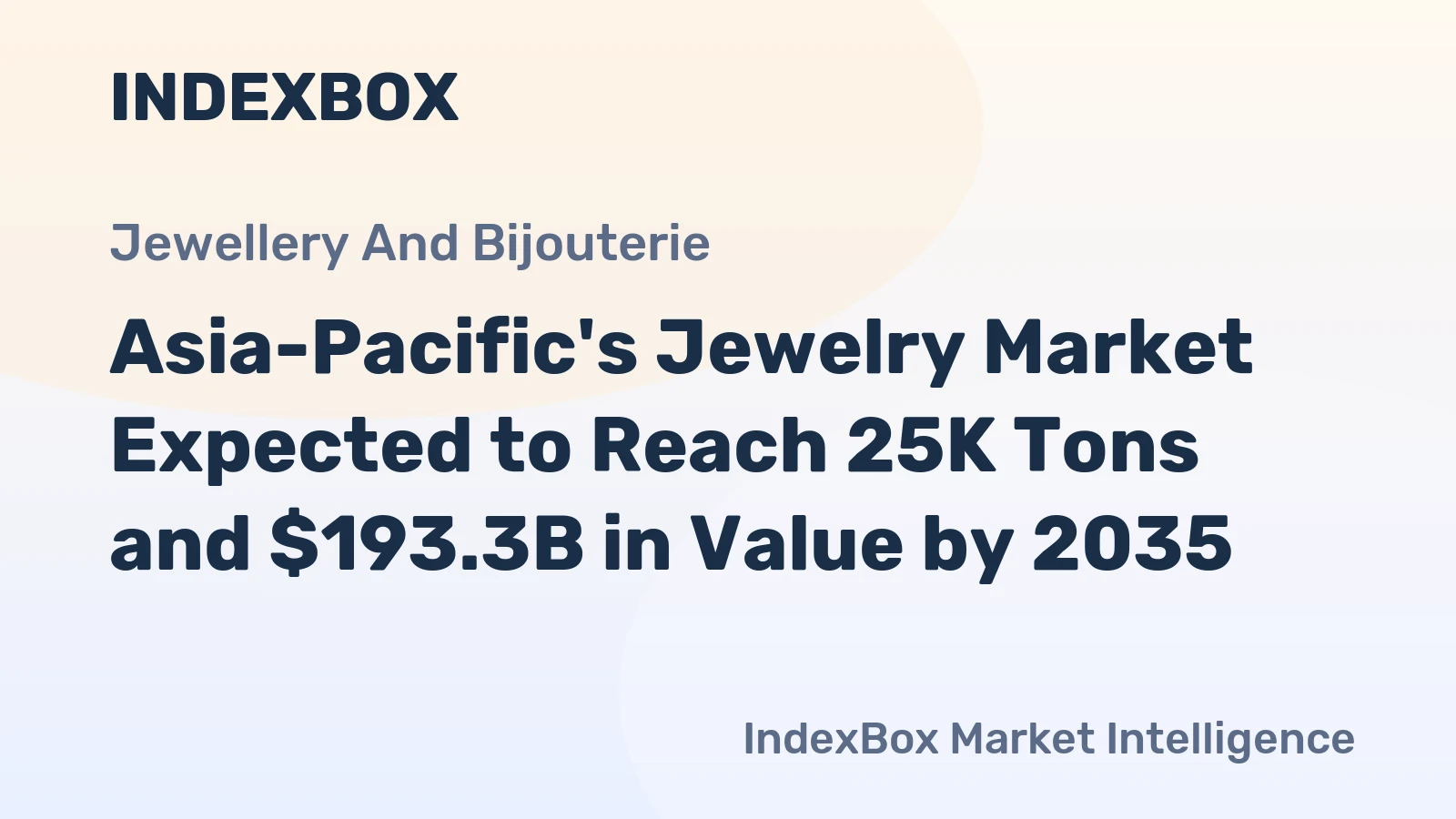 Asia-Pacific's Jewelry Market Expected to Reach 25K Tons and $193.3B in Value by 2035