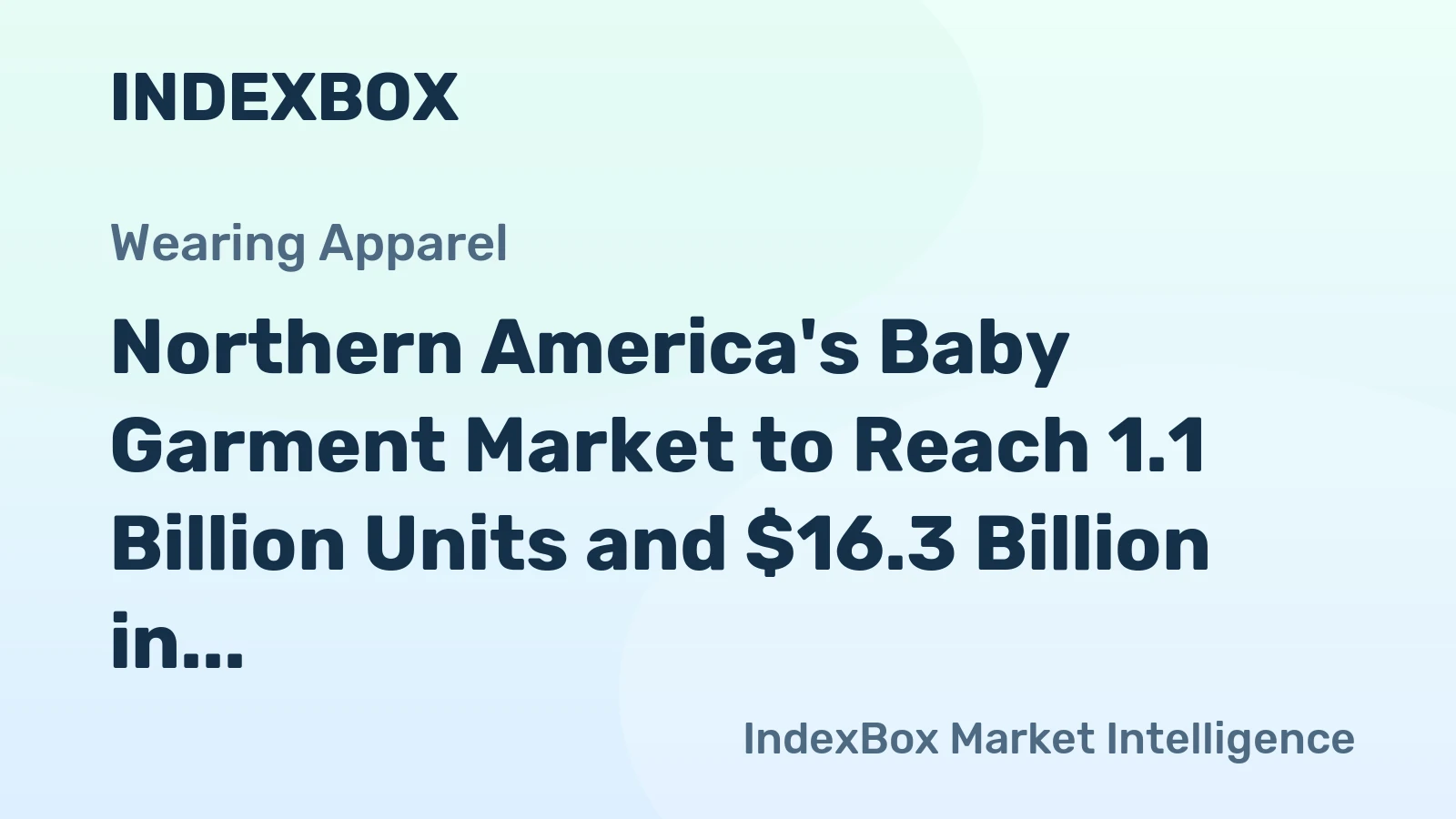 Northern America's Baby Garment Market to Reach 1.1 Billion Units and $16.3 Billion in Value