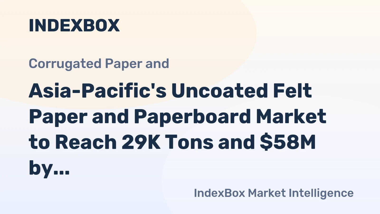 Asia-Pacific's Uncoated Felt Paper and Paperboard Market to Reach 29K Tons and $58M by 2035