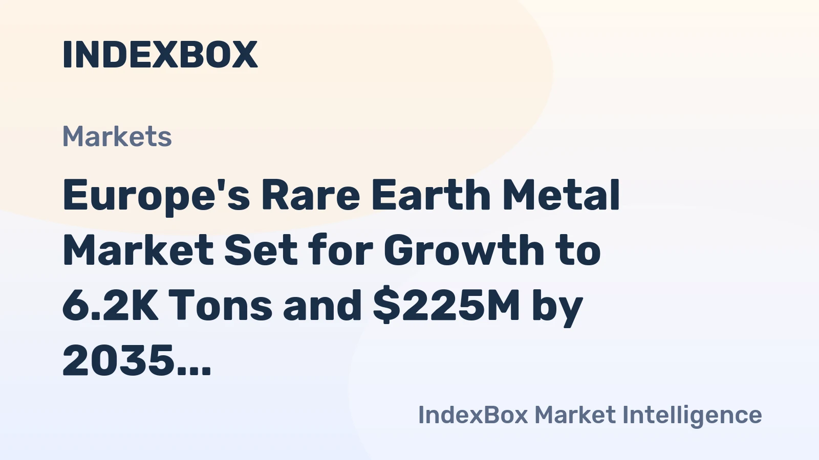Europe's Rare Earth Metal Market Set for Growth to 6.2K Tons and $225M by 2035