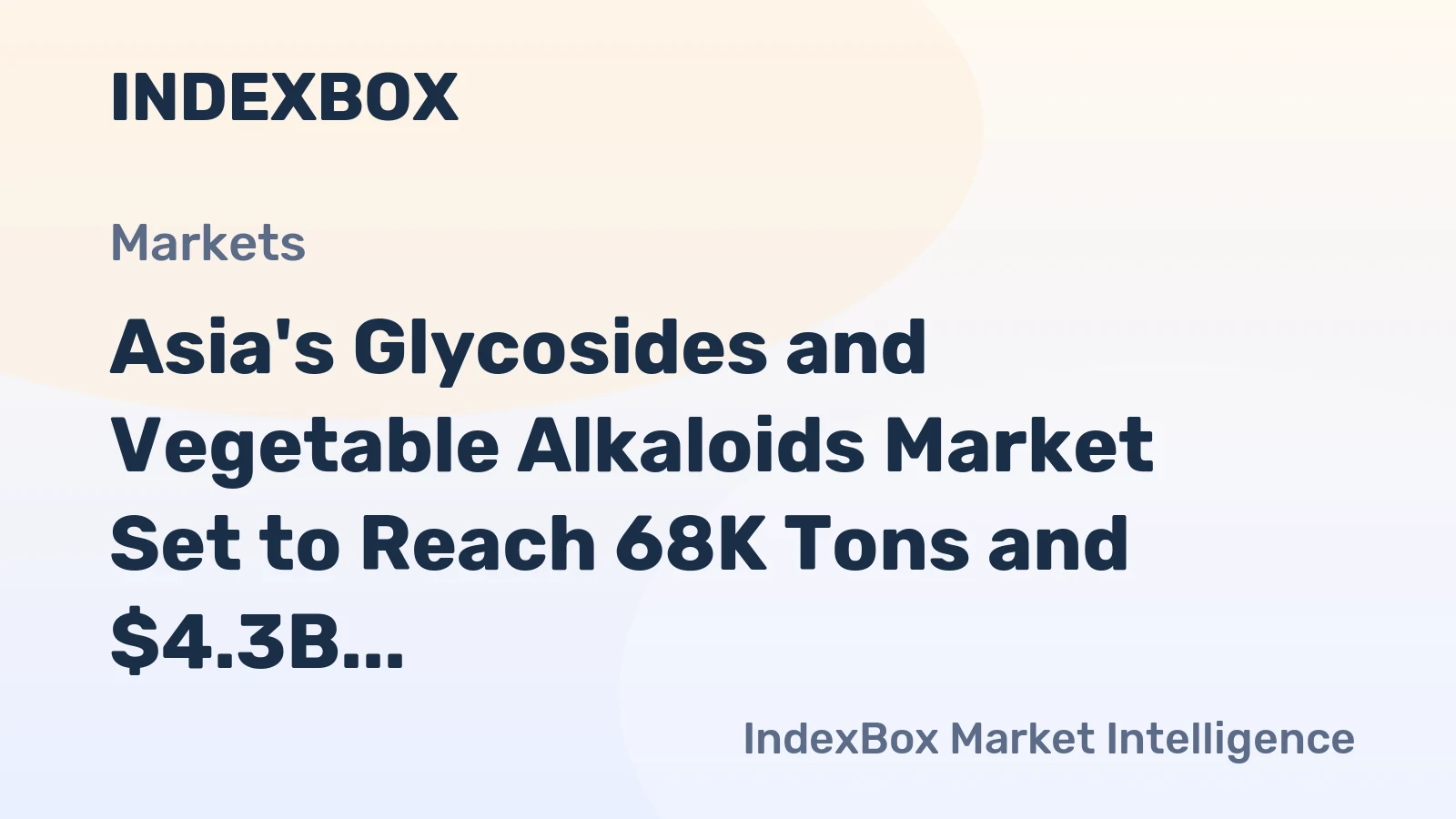 Asia's Glycosides and Vegetable Alkaloids Market Set to Reach 68K Tons and $4.3B by 2035