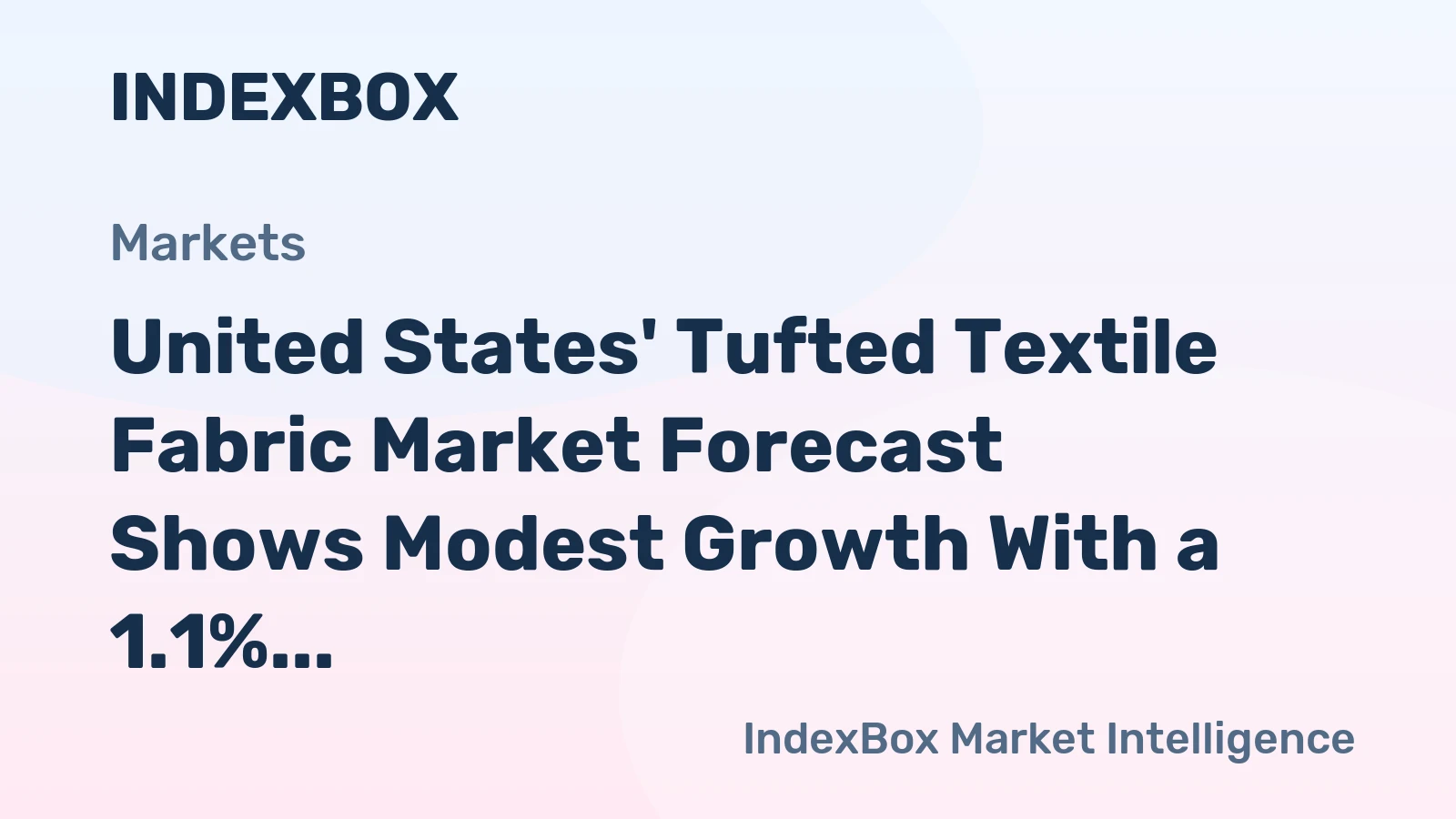 United States' Tufted Textile Fabric Market Forecast Shows Modest Growth With a 1.1% Value CAGR