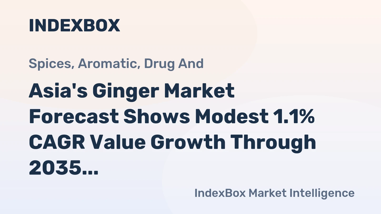 Asia's Ginger Market Forecast Shows Modest 1.1% CAGR Value Growth Through 2035
