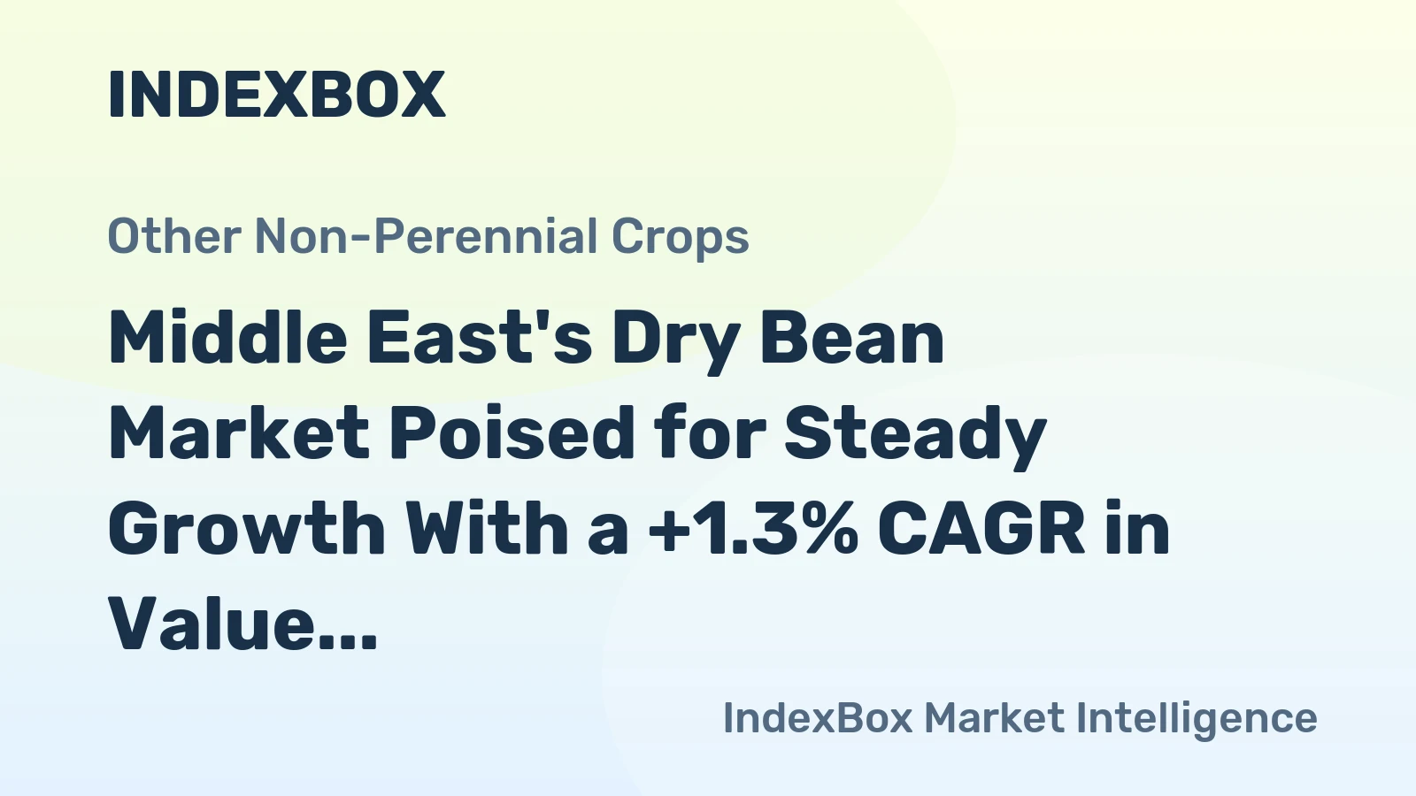 Middle East's Dry Bean Market Poised for Steady Growth With a +1.3% CAGR in Value