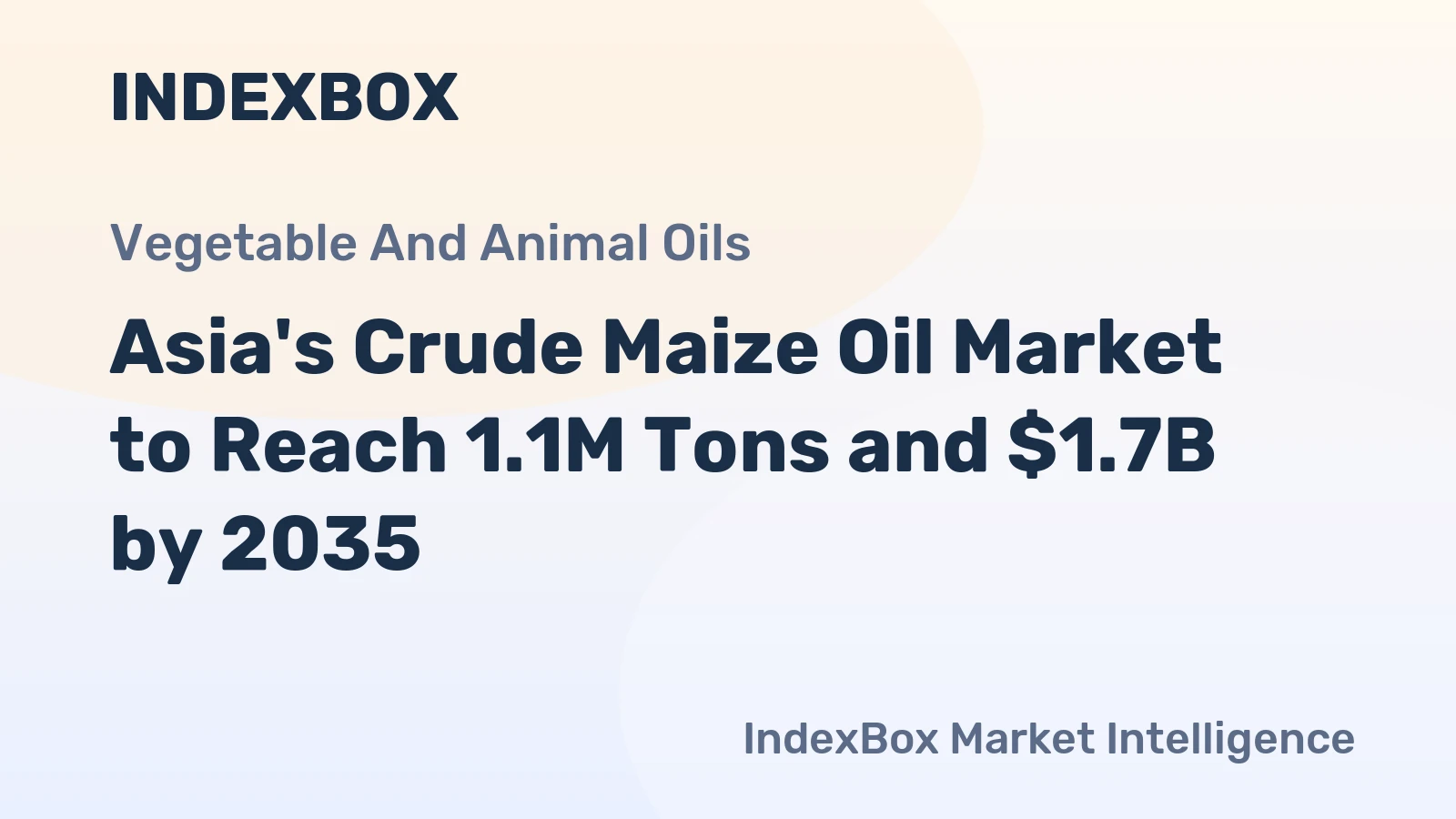Asia's Crude Maize Oil Market to Reach 1.1M Tons and $1.7B by 2035
