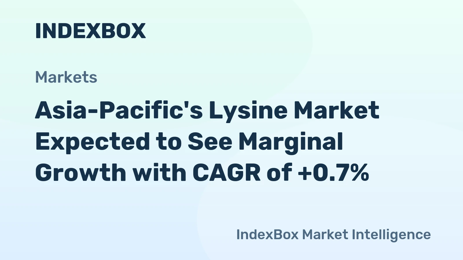 Asia-Pacific's Lysine Market Expected to See Marginal Growth with CAGR of +0.7%