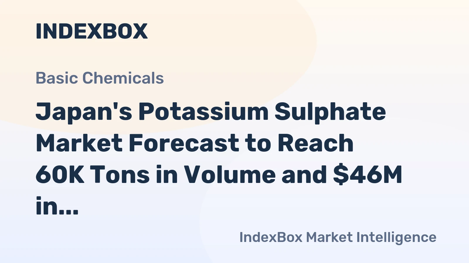 Japan's Potassium Sulphate Market Forecast to Reach 60K Tons in Volume and $46M in Value by 2035
