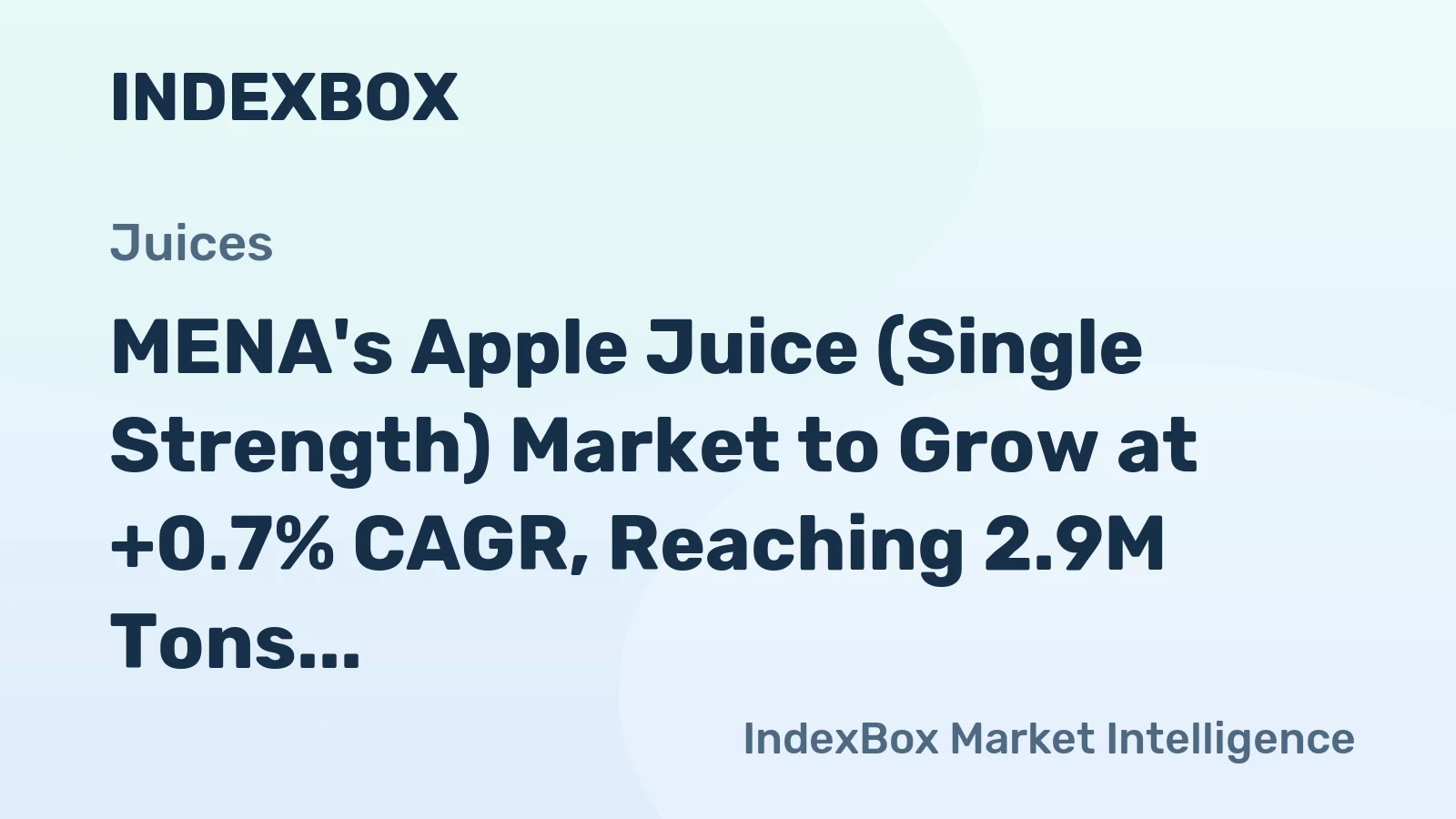 MENA's Apple Juice (Single Strength) Market to Grow at +0.7% CAGR, Reaching 2.9M Tons by 2035