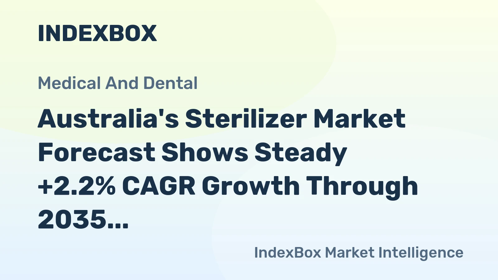 Australia's Sterilizer Market Forecast Shows Steady +2.2% CAGR Growth Through 2035