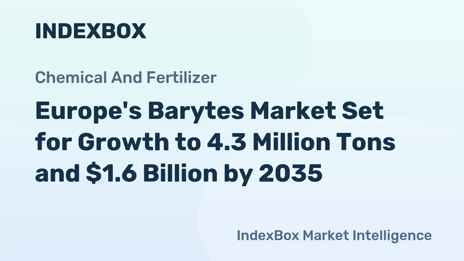 Europe's Barytes Market Set for Growth to 4.3 Million Tons and $1.6 Billion by 2035