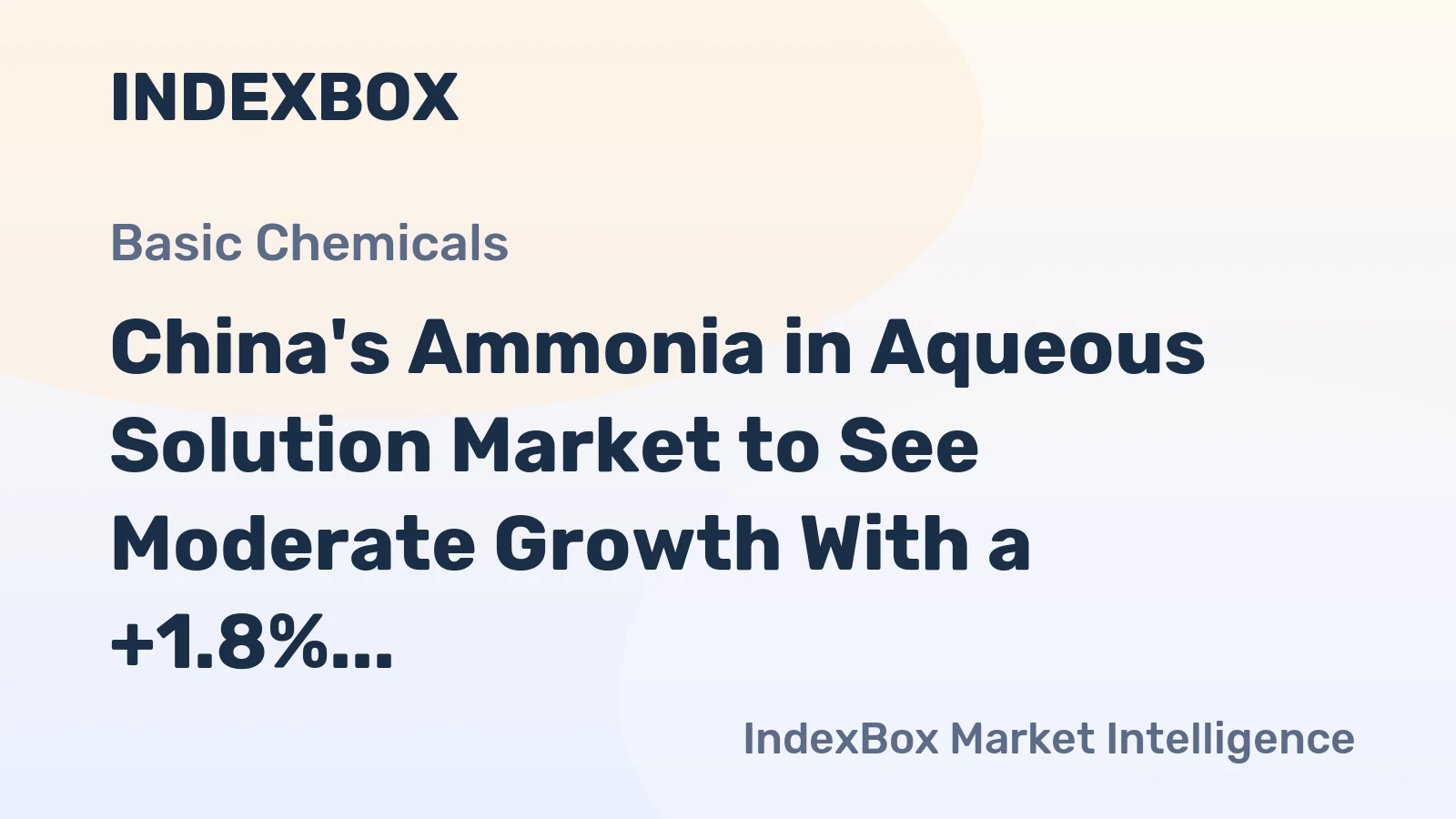China's Ammonia in Aqueous Solution Market to See Moderate Growth With a +1.8% CAGR Through 2035