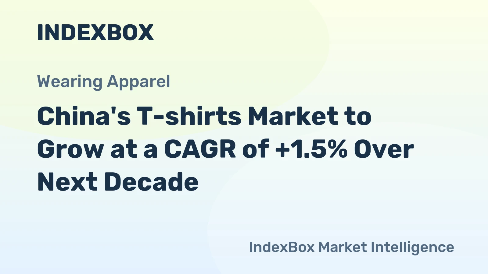 China's T-shirts Market to Grow at a CAGR of +1.5% Over Next Decade