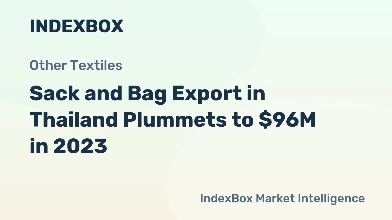 Sack and Bag Export in Thailand Plummets to $96M in 2023