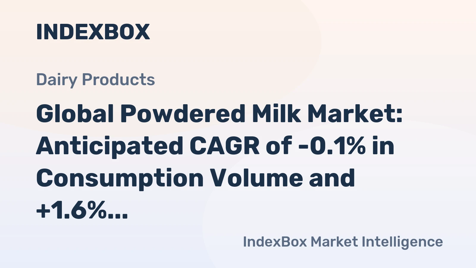 Global Powdered Milk Market: Anticipated CAGR of -0.1% in Consumption Volume and +1.6% in Market Value from 2024 to 2035