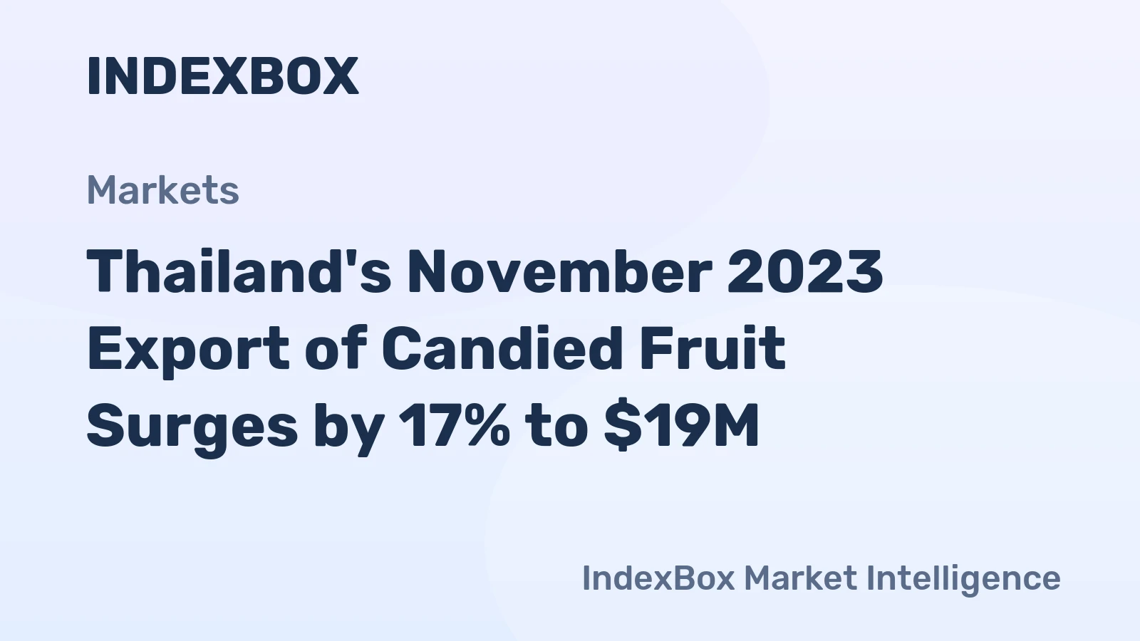 Thailand's November 2023 Export of Candied Fruit Surges by 17% to $19M