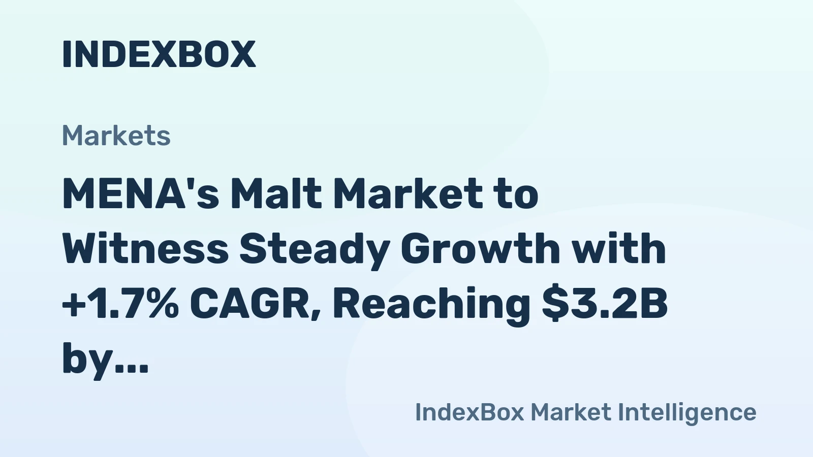 MENA's Malt Market to Witness Steady Growth with +1.7% CAGR, Reaching $3.2B by 2035