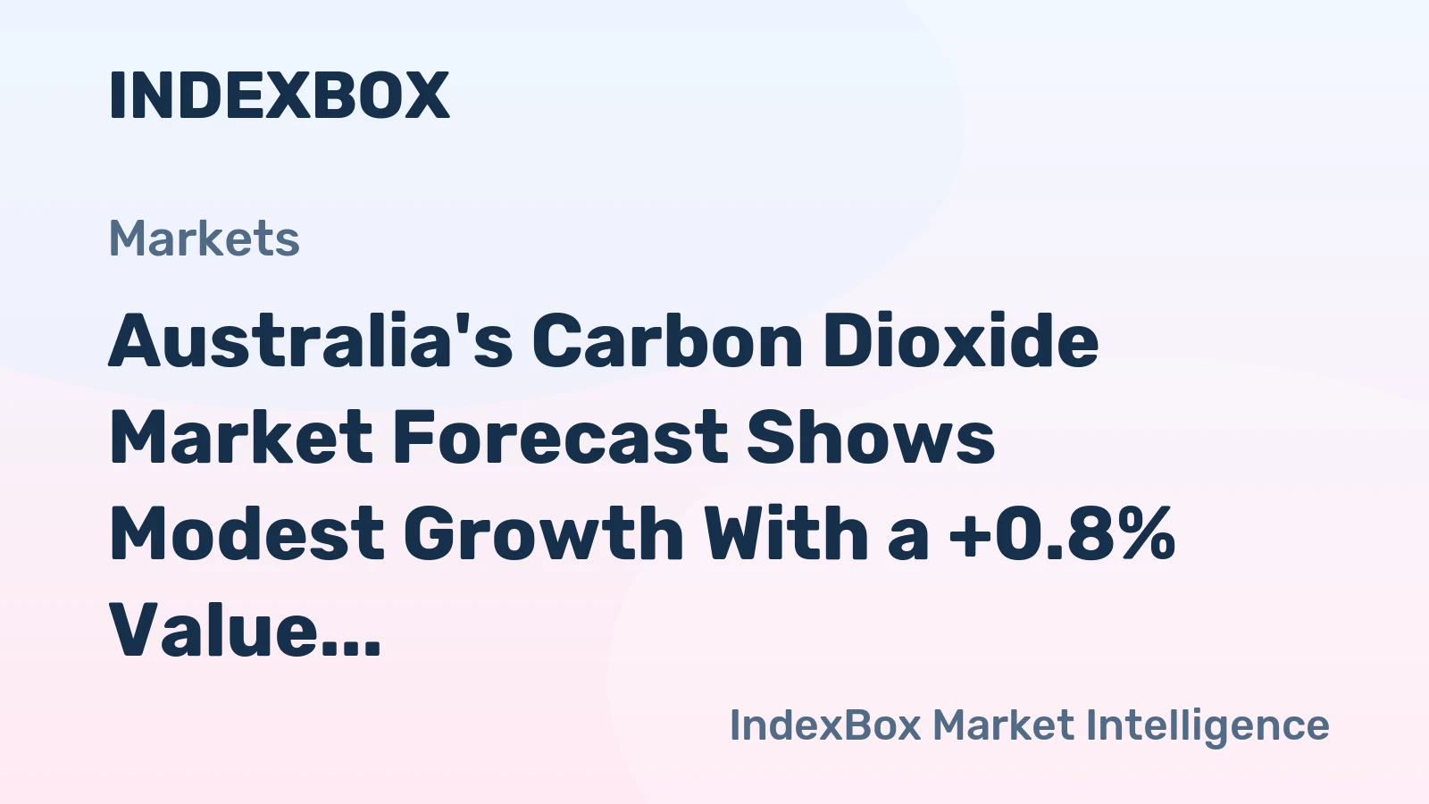 Australia's Carbon Dioxide Market Forecast Shows Modest Growth With a +0.8% Value CAGR