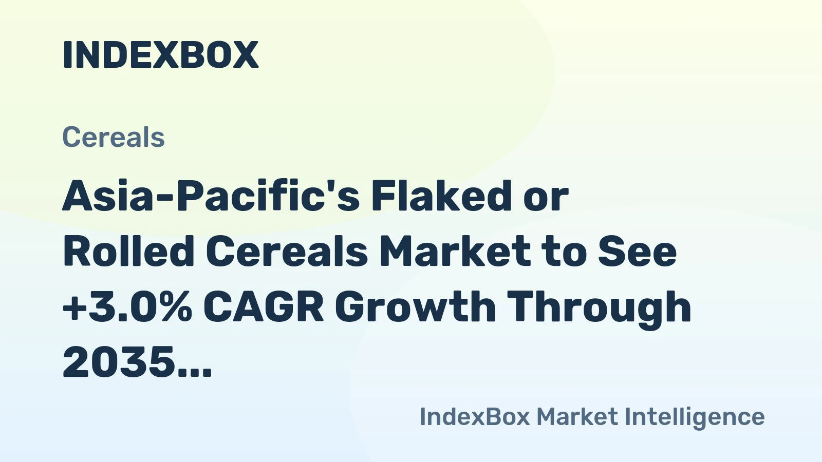 Asia-Pacific's Flaked or Rolled Cereals Market to See +3.0% CAGR Growth Through 2035