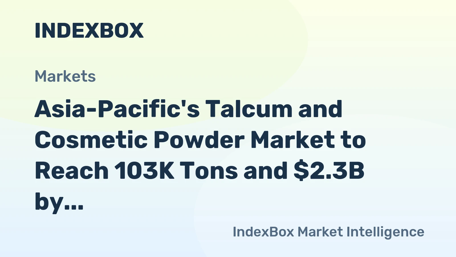 Asia-Pacific's Talcum and Cosmetic Powder Market to Reach 103K Tons and $2.3B by 2035
