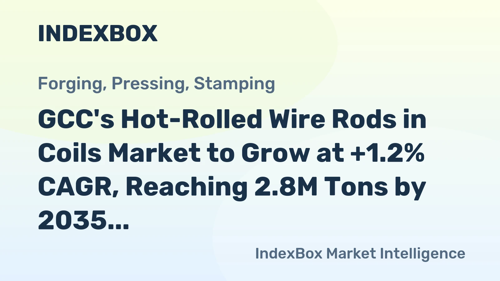 GCC's Hot-Rolled Wire Rods in Coils Market to Grow at +1.2% CAGR, Reaching 2.8M Tons by 2035