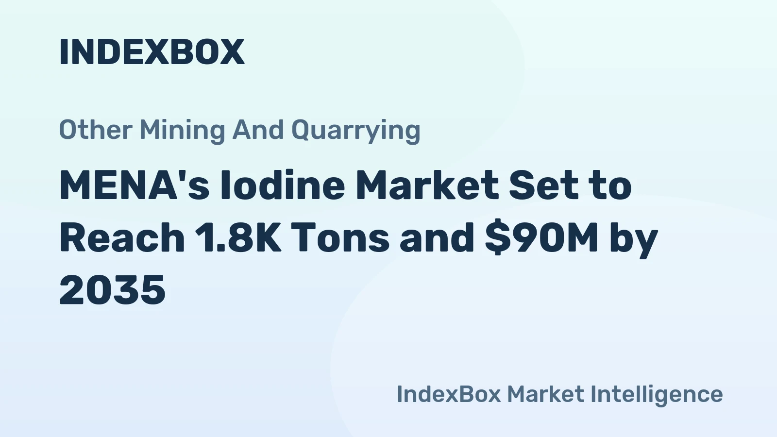MENA's Iodine Market Set to Reach 1.8K Tons and $90M by 2035