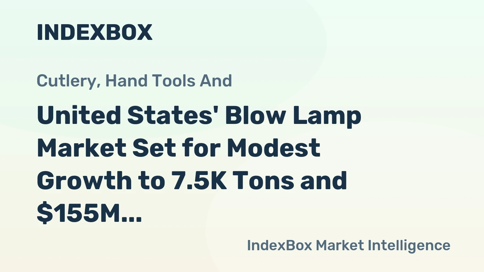United States' Blow Lamp Market Set for Modest Growth to 7.5K Tons and $155M Value