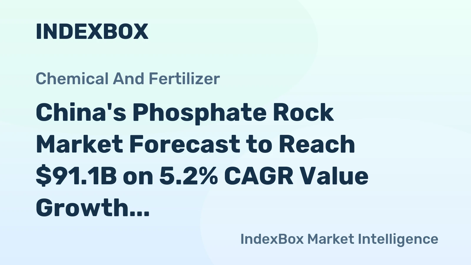 China's Phosphate Rock Market Forecast to Reach $91.1B on 5.2% CAGR Value Growth